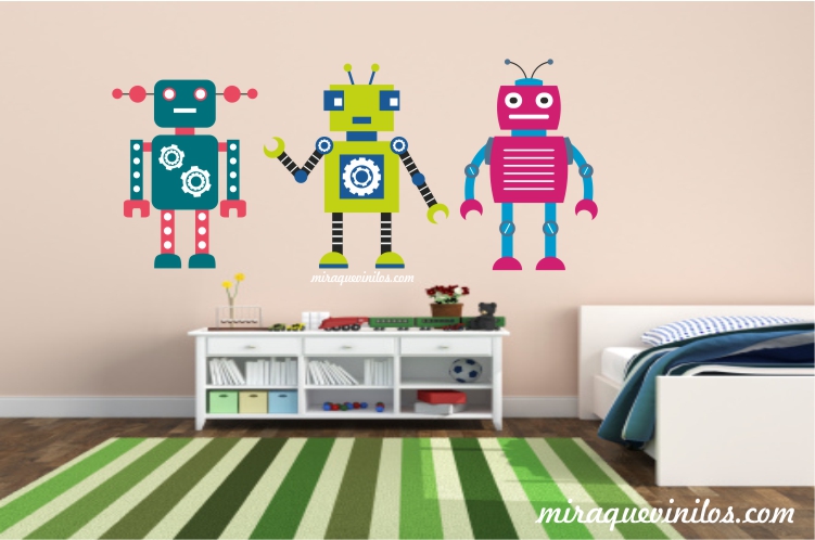 Vinilos decorativos Kit Robots 01